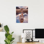 Tiger cub looking the reflection of an adult tiger poster | Zazzle