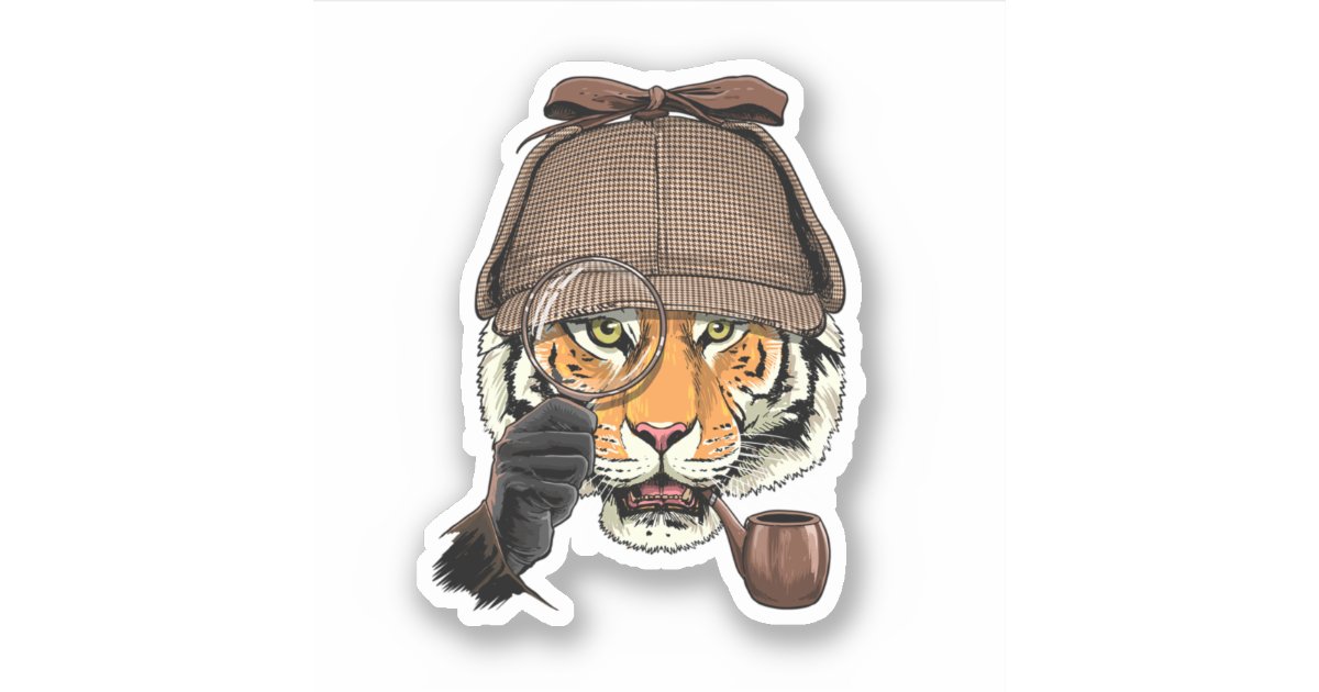 Tiger Detective Wildlife Tiger Safari Animal Lover Sticker | Zazzle