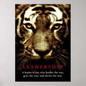 Tiger Eyes Leadership Motivational Inspirational Poster | Zazzle