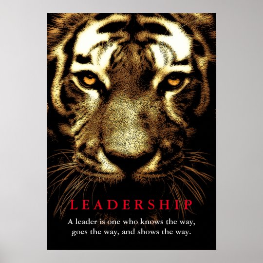 Tiger Eyes Leadership Motivational Inspirational Poster | Zazzle.com