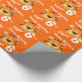 Tiger face art age and name 6th birthday wrap wrapping paper | Zazzle