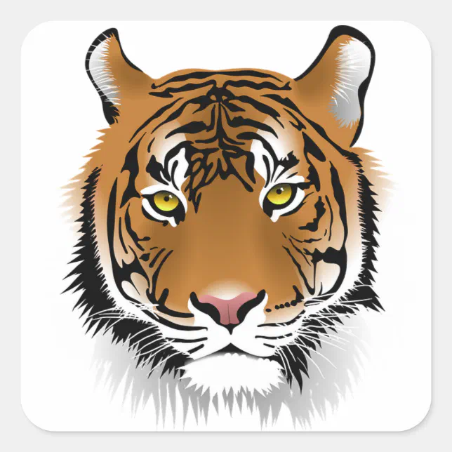 Tiger Face Art Stickers | Zazzle