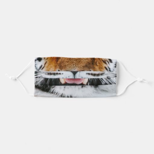Tiger face big cat animal king adult cloth face mask | Zazzle