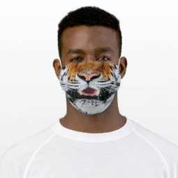 Tiger face big cat animal king adult cloth face mask | Zazzle