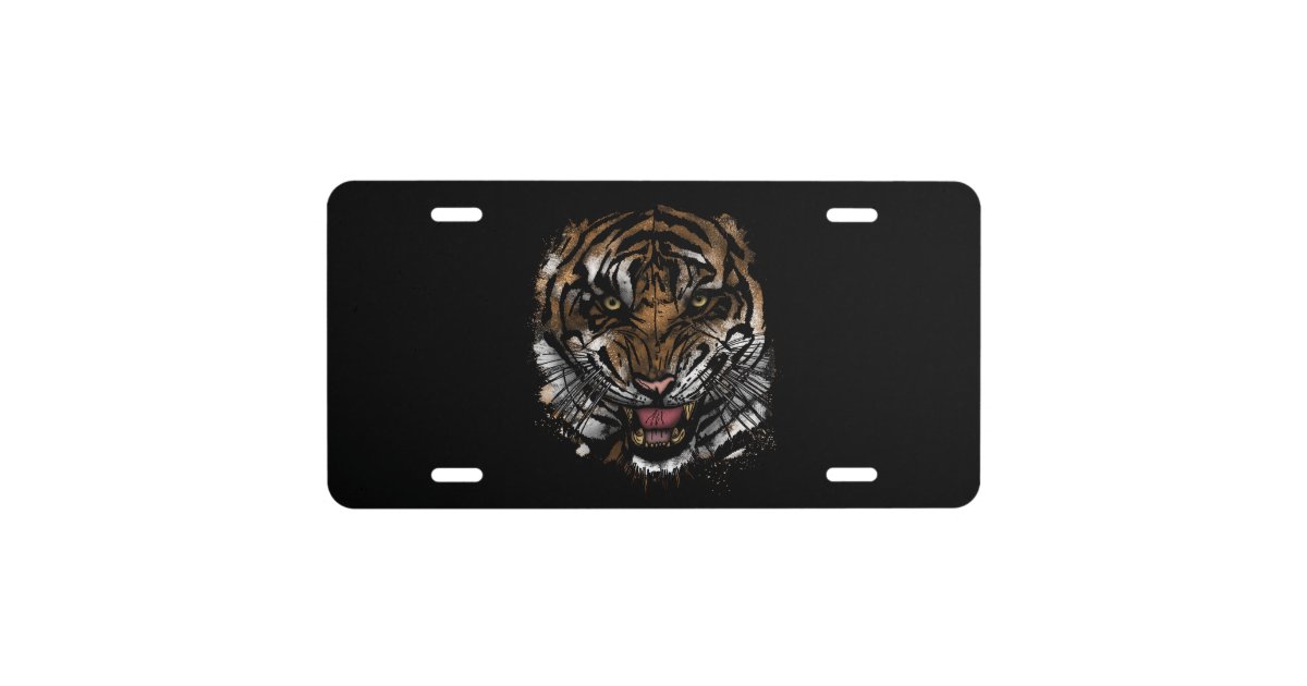 Tiger Face License Plate | Zazzle