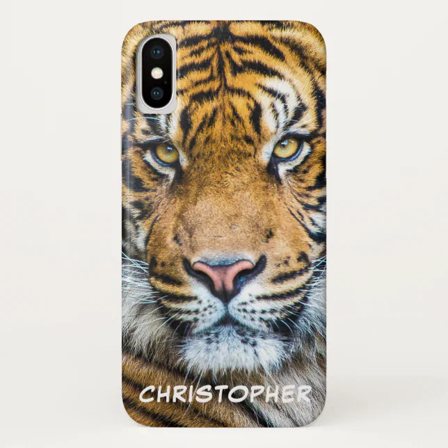 Tiger Face Personalized Name Case-Mate iPhone Case | Zazzle
