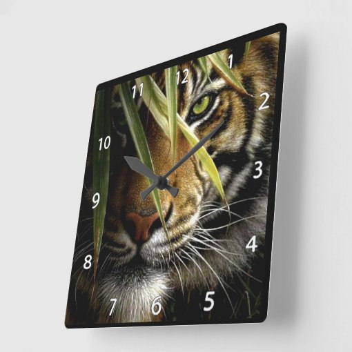 Tiger Face Wildlife Clock | Zazzle