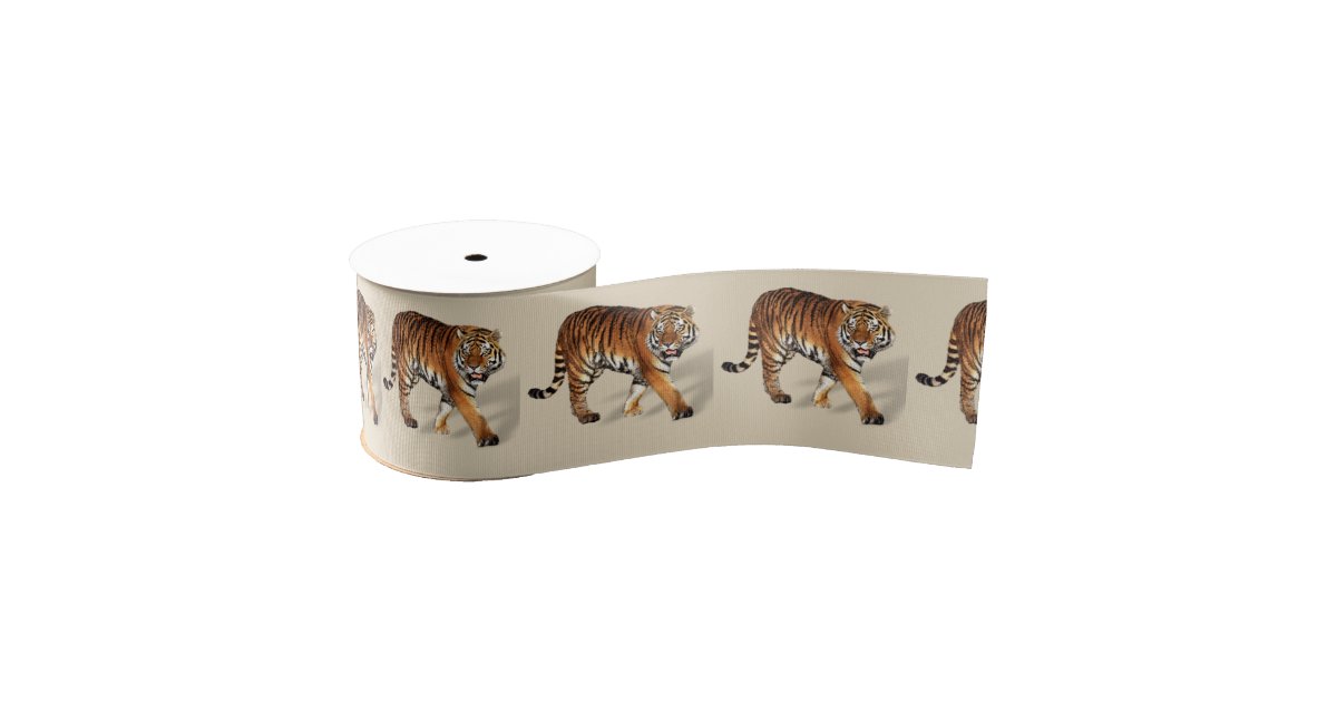 Tiger Grosgrain Ribbon | Zazzle