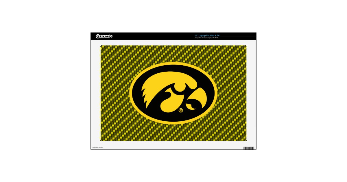 Tiger Hawk Logo | Carbon Fiber Pattern 17" Laptop Decal | Zazzle