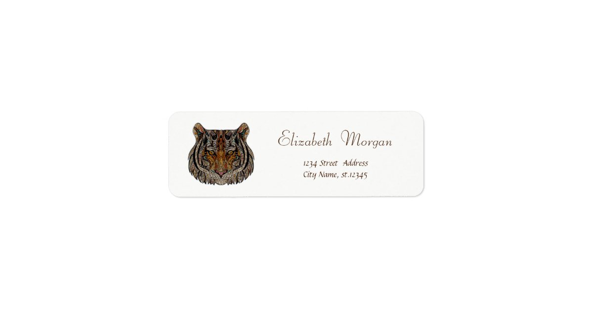 Tiger Head Simple, White Label | Zazzle