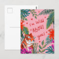 Tiger I'm wild about you pink valentine's day Card | Zazzle