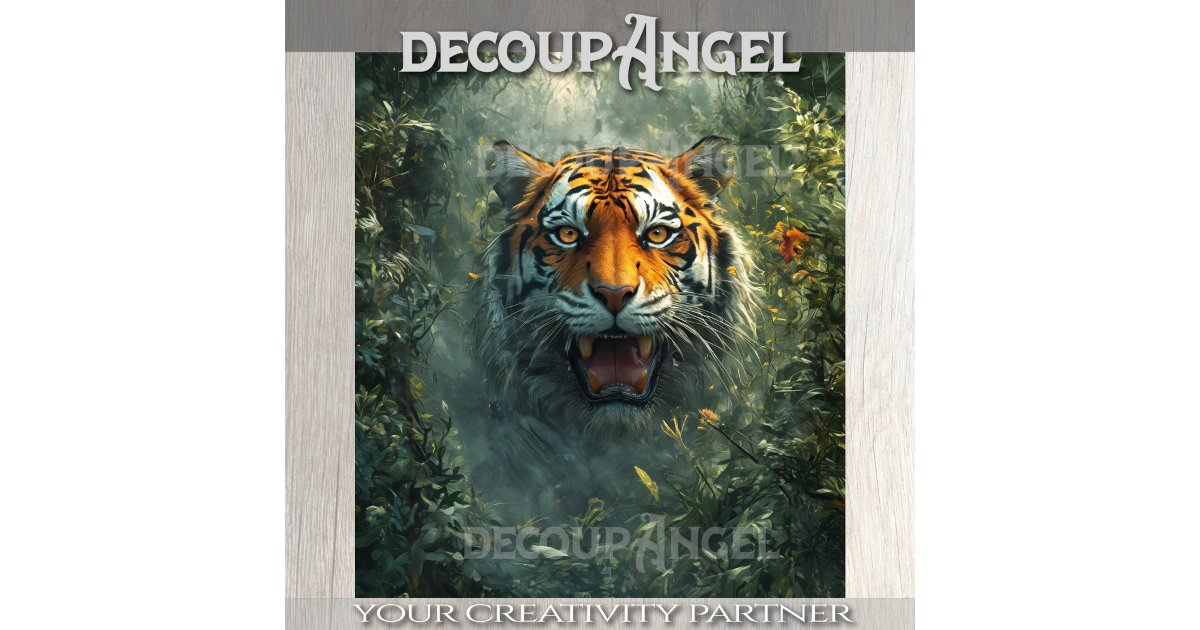 Tiger in the Jungle - Decoupage - Tissue Paper | Zazzle