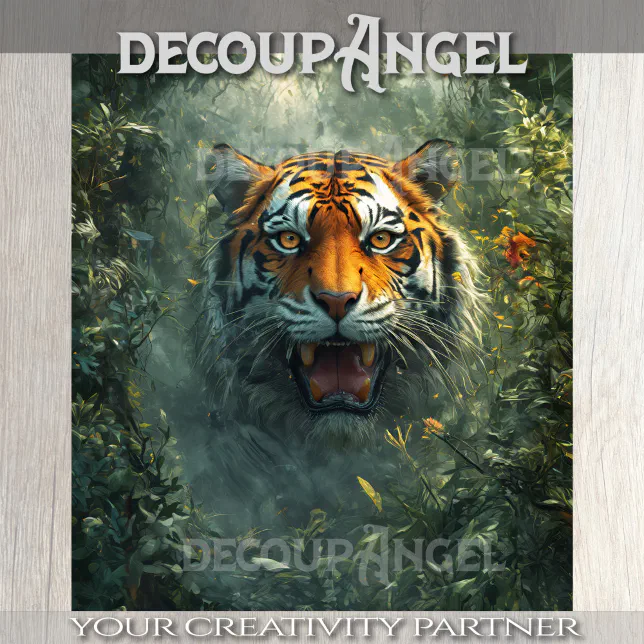 Tiger in the Jungle - Decoupage - Tissue Paper | Zazzle