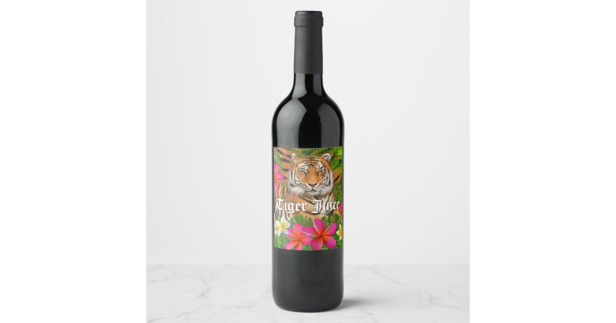 Tiger Juice wine bottle label | Zazzle