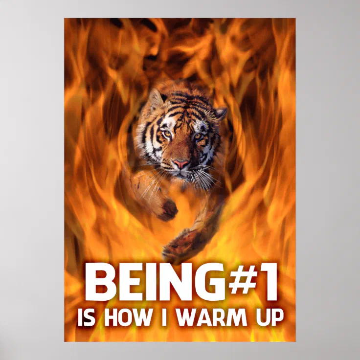 Tiger Jumping Through Flames Poster | Zazzle