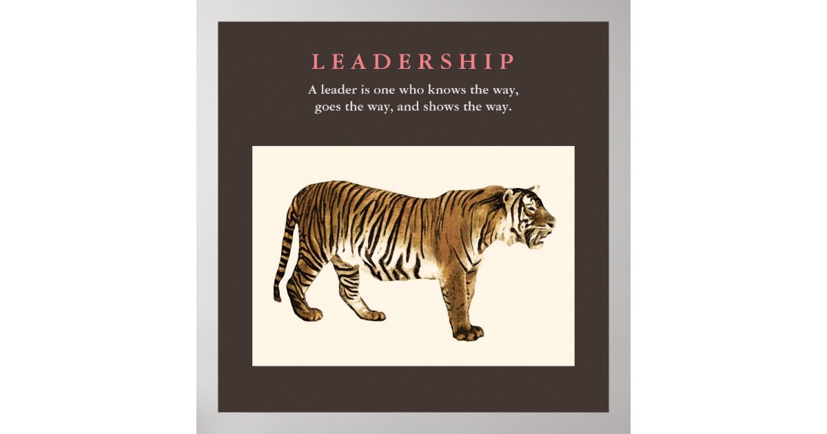 Tiger Leadership Inspirational Pop Art Poster | Zazzle