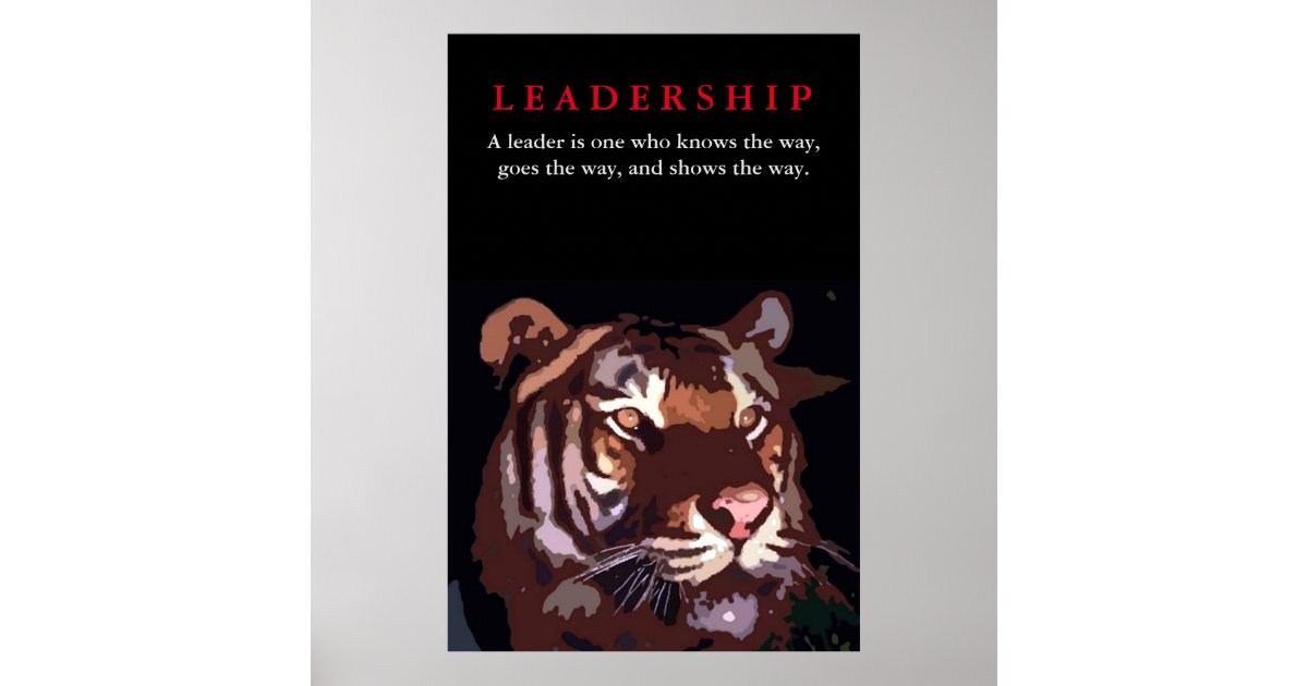 Tiger Leadership Inspirational Pop Art Poster | Zazzle