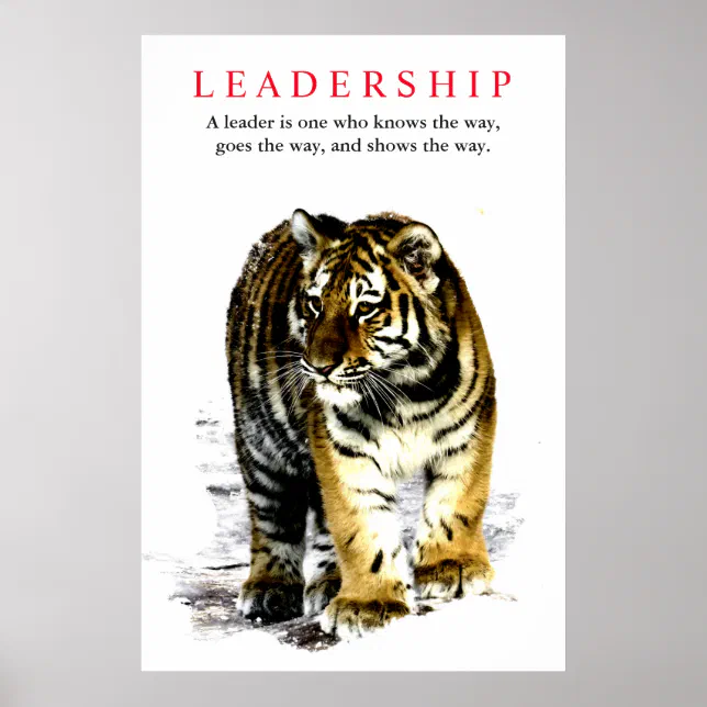 Tiger Leadership Motivational Poster | Zazzle