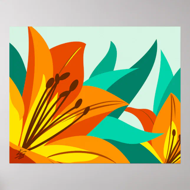 Tiger Lily Art Poster | Zazzle