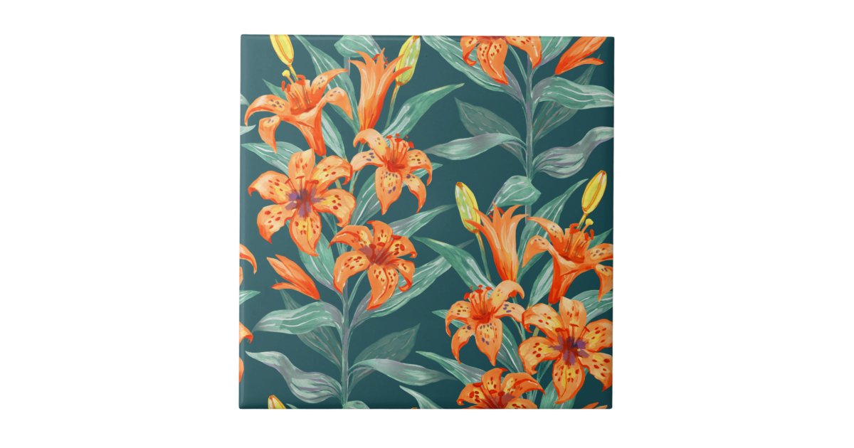 Tiger Lily Ceramic Tile | Zazzle