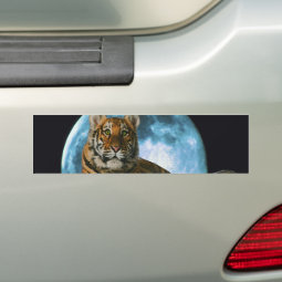 TIGER MOON BUMPER STICKER | Zazzle