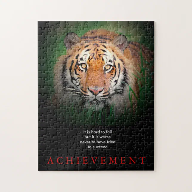 Tiger Motivational Achievement Jigsaw Puzzle | Zazzle