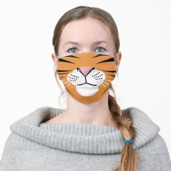 Tiger Nose Adult Cloth Face Mask | Zazzle