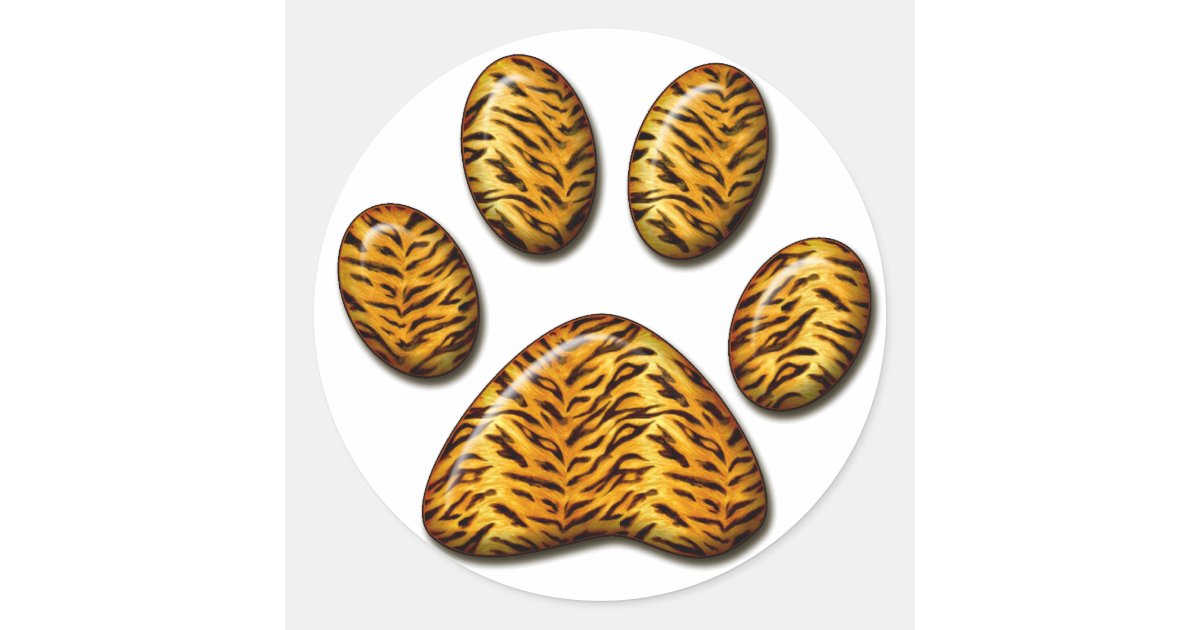 Tiger Paw #1 Classic Round Sticker | Zazzle