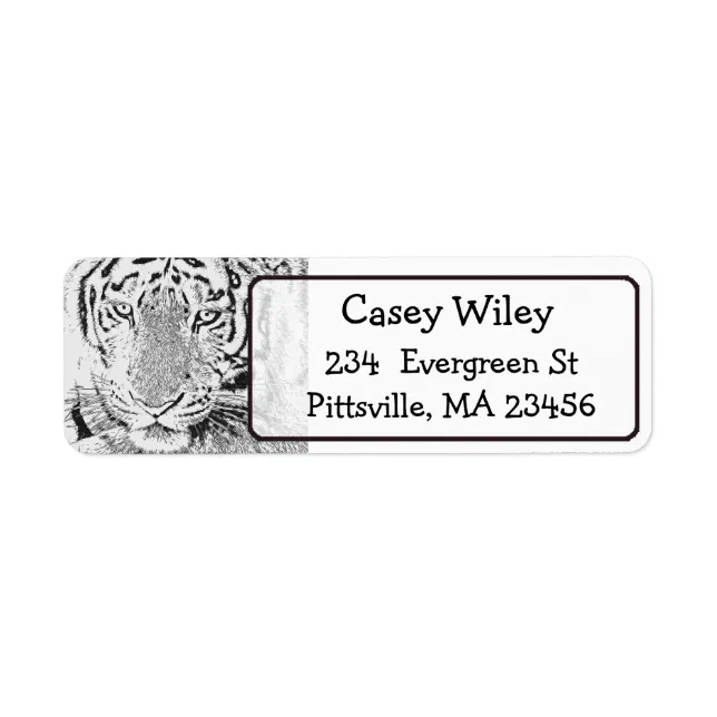 Tiger Photo Return Address Label | Zazzle