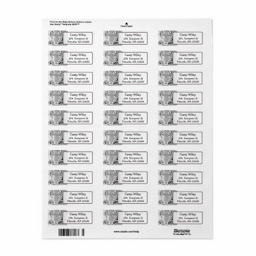 Tiger Photo Return Address Label | Zazzle