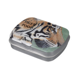 TIGER Poop Candy Funny Gag Gift, Kid's NAME Candy Tin | Zazzle