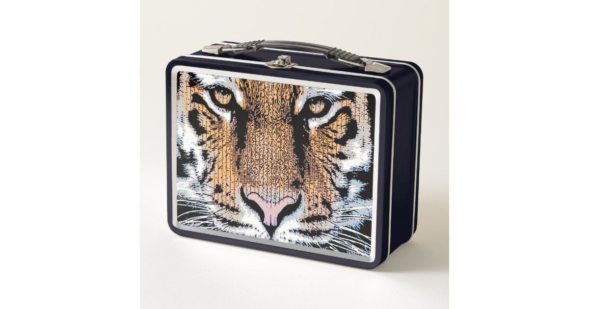 Tiger Portrait Graphic Style Metal Lunch Box | Zazzle