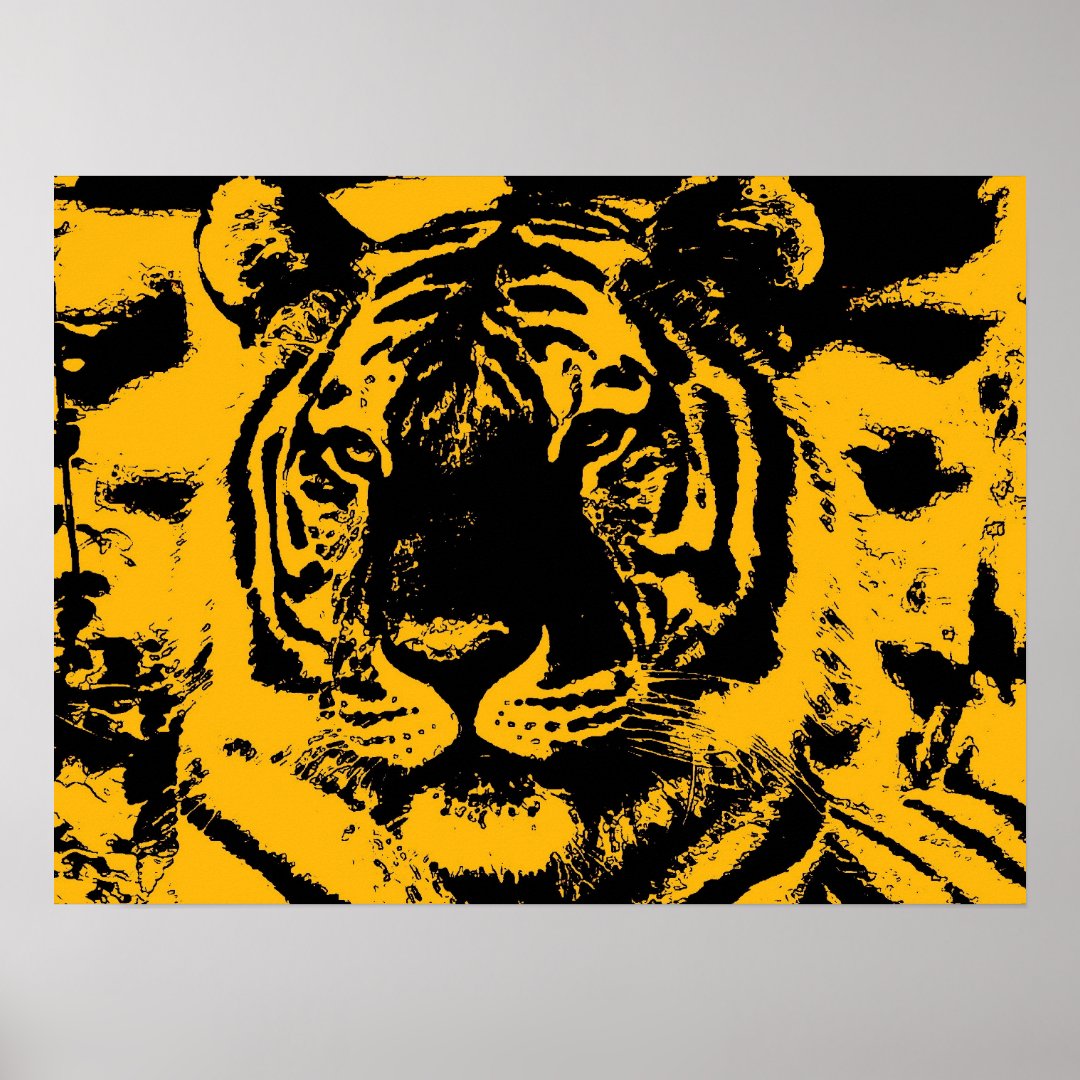 Tiger Poster Print - Pop Art Style Tigers Posters | Zazzle