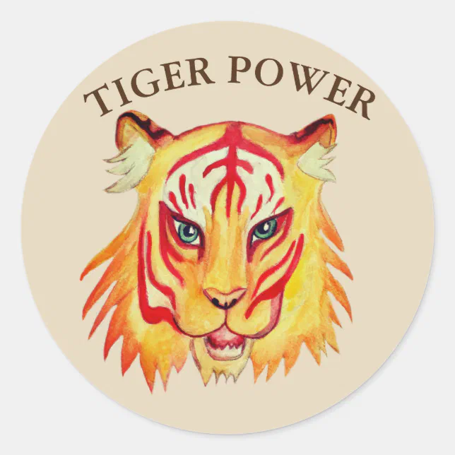 Tiger Power Classic Round Sticker | Zazzle