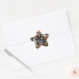 Tiger Print and Paw-Star Student Star Sticker | Zazzle