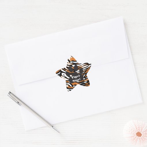 Tiger Print and Paw-Star Student Star Sticker | Zazzle