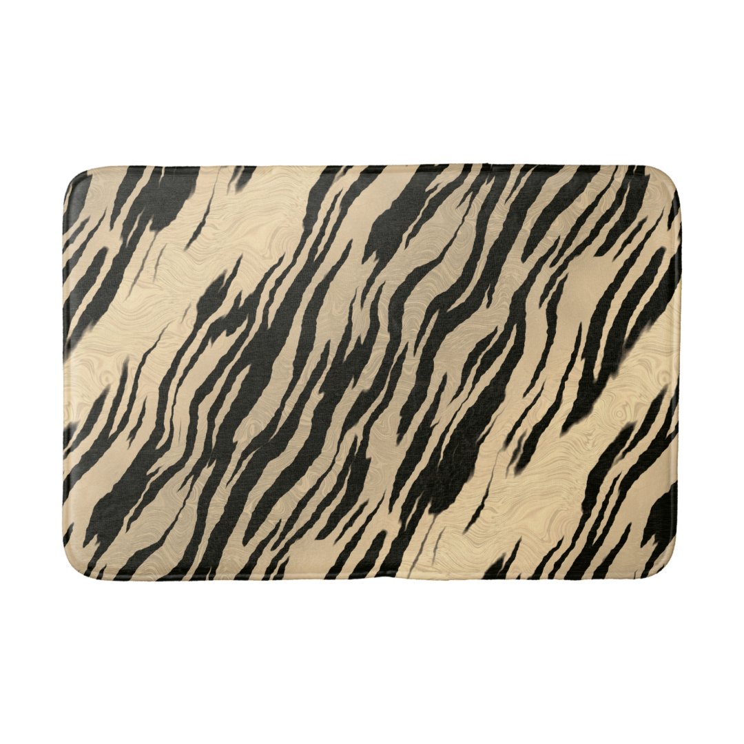 Tiger print bath mat | Zazzle