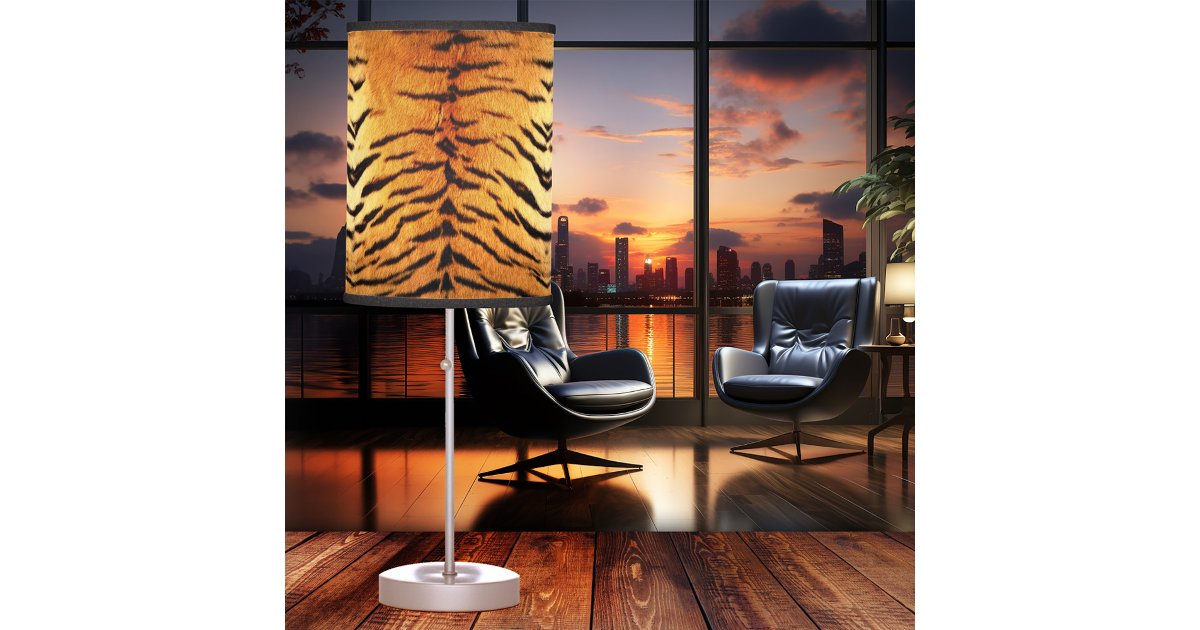 Tiger Print Big Cat Lamp | Zazzle