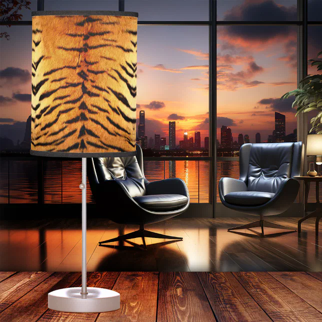 Tiger Print Big Cat Lamp | Zazzle