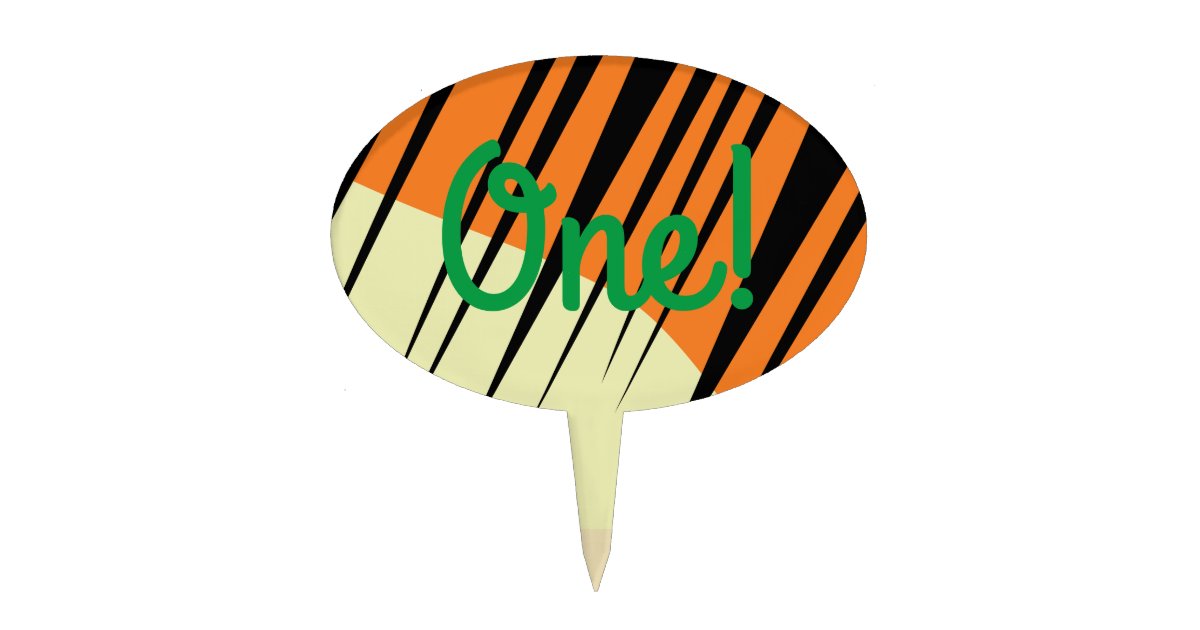 Tiger Print Kid's Birthday Party Wild One Safari Cake Topper | Zazzle
