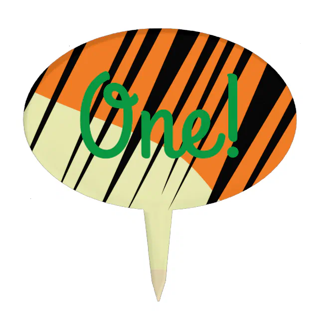 Tiger Print Kid's Birthday Party Wild One Safari Cake Topper | Zazzle