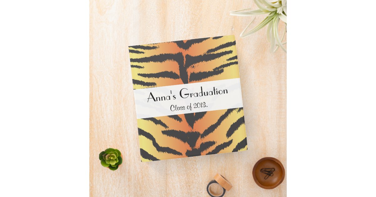 Tiger Print, Tiger Stripes, Jungle, Graduation Binder | Zazzle