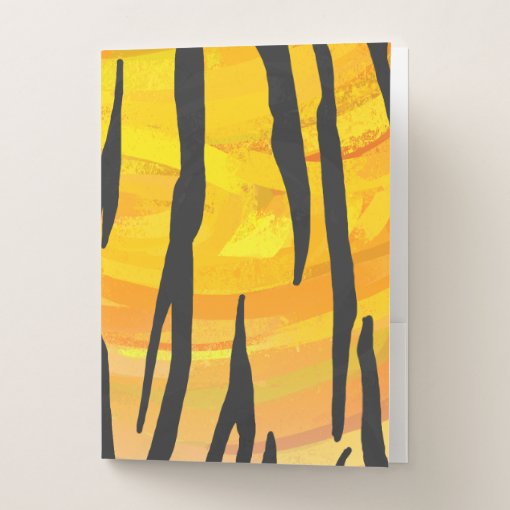Tiger Print with Orange Pocket Folder | Zazzle