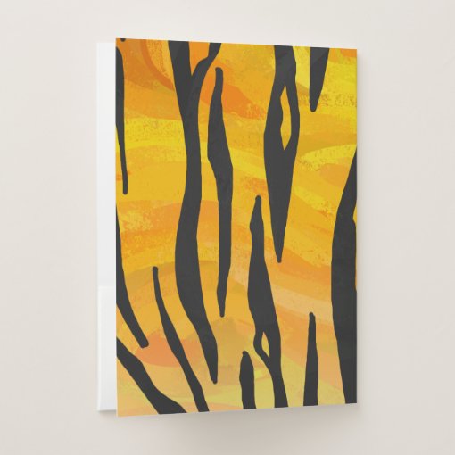 Tiger Print with Orange Pocket Folder | Zazzle