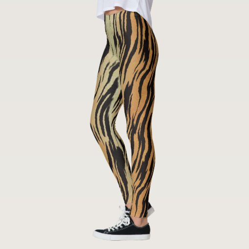 Tiger Print Yoga Leggings | Zazzle