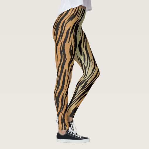 Tiger Print Yoga Leggings | Zazzle