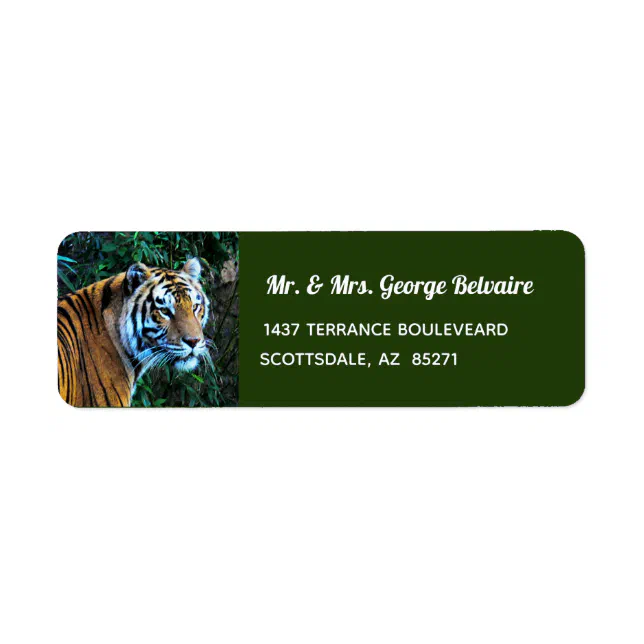 Tiger Return Address Label | Zazzle