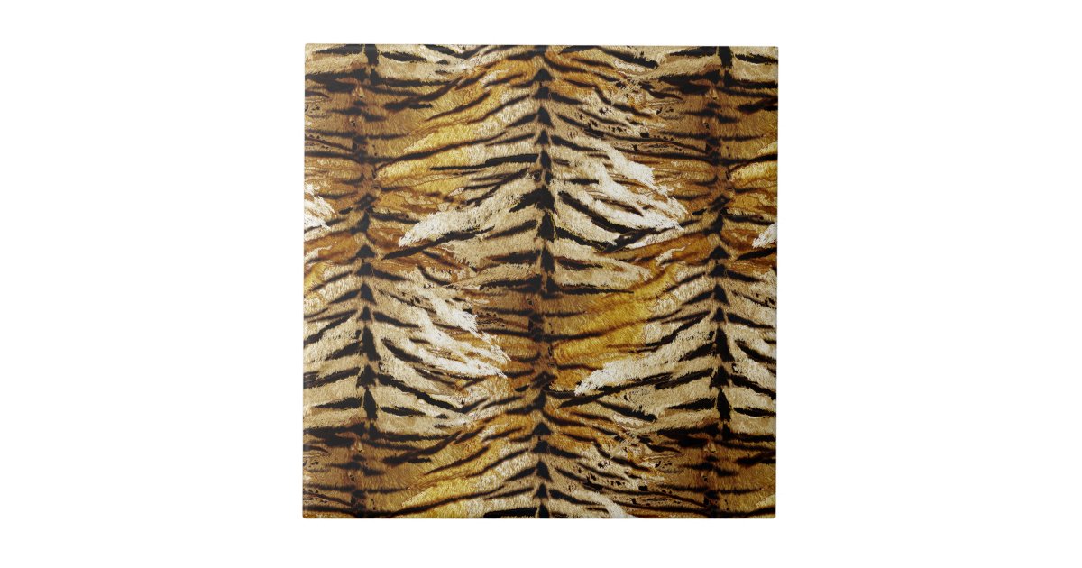 Tiger skin, stylish, tiger, striped, animal print, ceramic tile | Zazzle