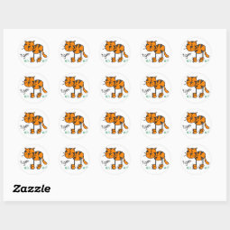 Tiger Stick Figure Stickers Sticker | Zazzle