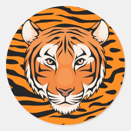 Tiger Sticker (Circle) - go wild tigers! | Zazzle.com